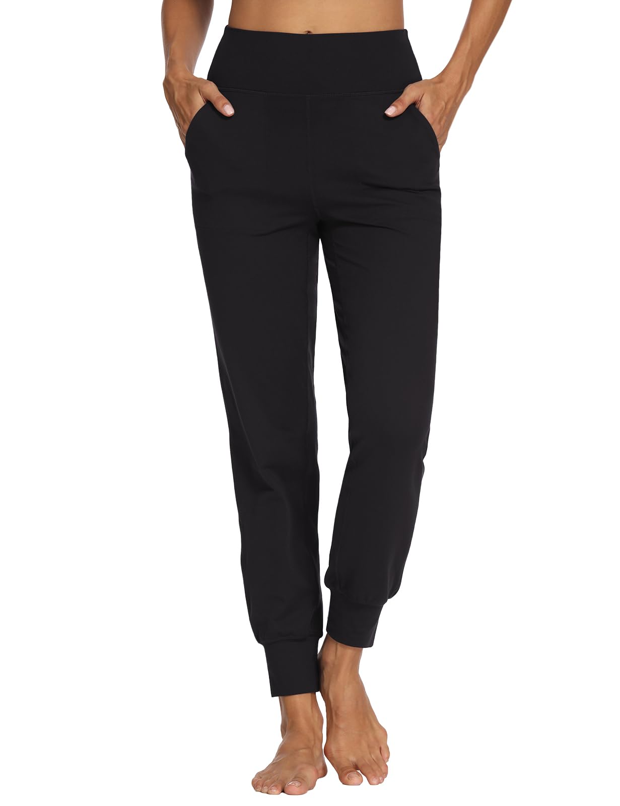 MOVE BEYOND Women's Buttery Soft Yoga Joggers 4 Pockets High Waist ...
