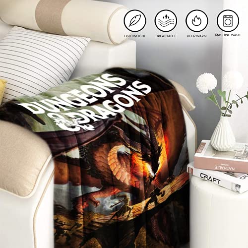 Dungeons and Dragons Blanket, DND Fleece Dragon Blanket | Pricepulse