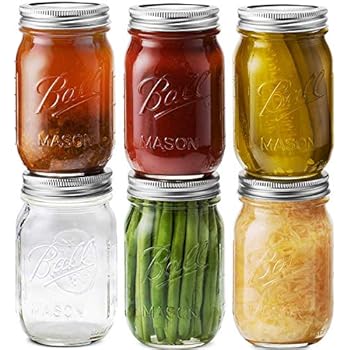 Amazon.com: Sunshine Mason Co. Pint Size (16 ounce, 473 mL) Regular Mouth Drinking Glass Mason ...