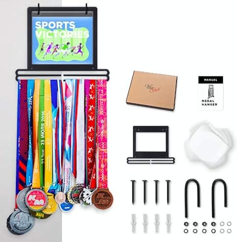 Prof Puro Sports Marathon Medal Display Hanger Holder for 40 Medals 100 ...