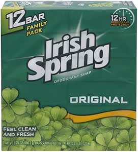 Irish Spring Bath Bar Soap, Original, 3.75 oz. Bars, 12-Count: Amazon ...