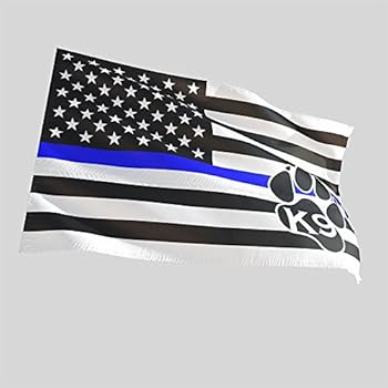 Amazon.com : K-9 Thin Blue Line Flag (3 x 5) : Outdoor Flags : Garden ...