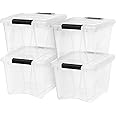 Amazon.com: IRIS USA 19 Qt Stackable Plastic Storage Bins with Lids, 4 ...