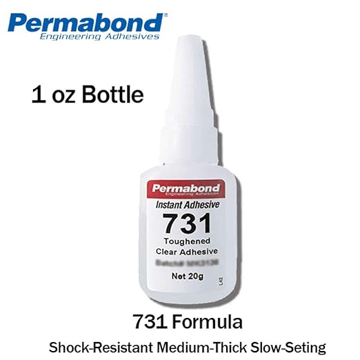 Permabond 731 (1oz Bottle) Instant Adhesive-Toughened & Flexible Slow-Set General Purpose ...