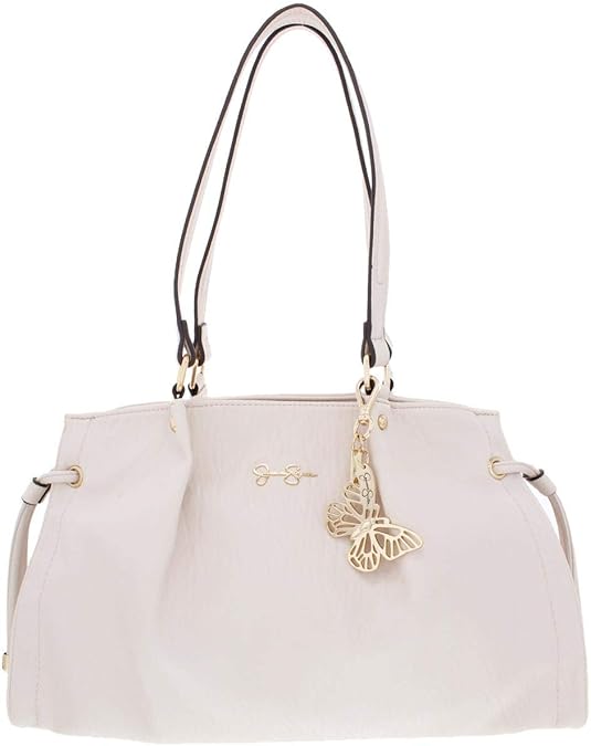 Jessica Simpson Womens Arden Faux Leather Signature Tote Handbag Ivory ...