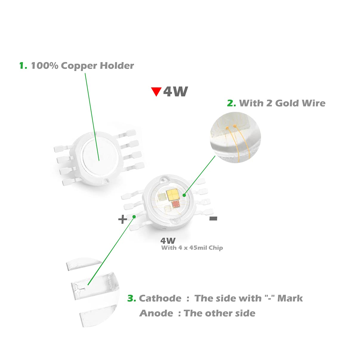 Mua 10 pcs High Power Led Chip 4W RGBW 8 pins (300mA - 350mA for Each ...