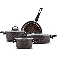 Amazon.com: Karaca BlackGold Non Stick Pots and Pans Set, Bio Granite ...