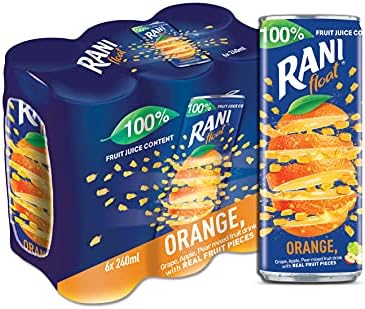 Rani Float Orange Fruit Juice with Real Fruit Pieces in Can, 6 x 240 ml ...