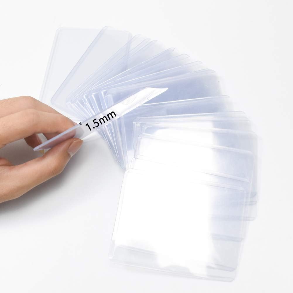 100 Sheets 3″ x 4″ Clear Baseball Card Sleeves Top Loaders Card Sleeves ...