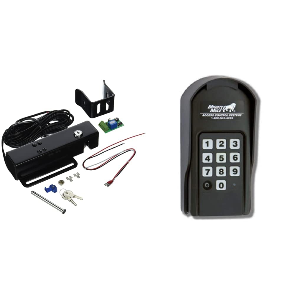 Mighty Mule Automatic Gate Lock (FM143) And Wireless Digital Keypad ...