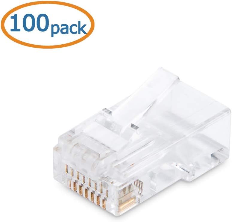 Cable Matters 100 Pack Cat 6, Cat6 RJ45 Modular Plugs for Solid or ...