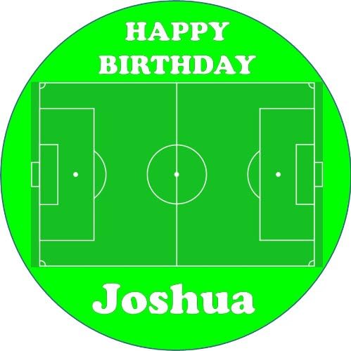Personalised Football Pitch Cake Topper - Edible Icing - 7.5" / 19cm ...