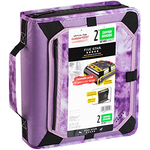 Five Star Binder - Zipper Binder 2 Inch 3-Ring Binder for School ...