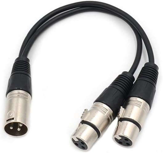 Splitter XLR Cable -JLTPH 3 Pin XLR Splitter Y-Adapter Male to 2 Female ...