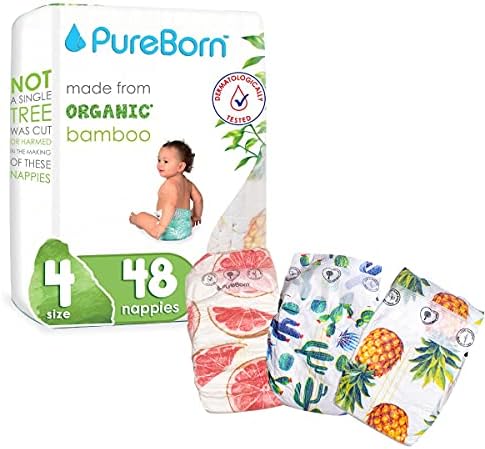 سعر PureBorn - Disposable Baby Diapers, Size 4-7 to 12 kg - 48 Count ...