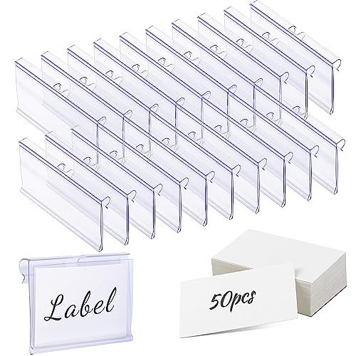Meetory 50 PCS Clear Plastic Label Holders for Wire Shelf Retail Price ...