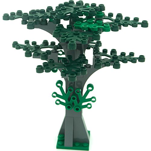 LEGO Custom Creative Tree Kit 4 (Stone Grey with 16 Green and Dark ...