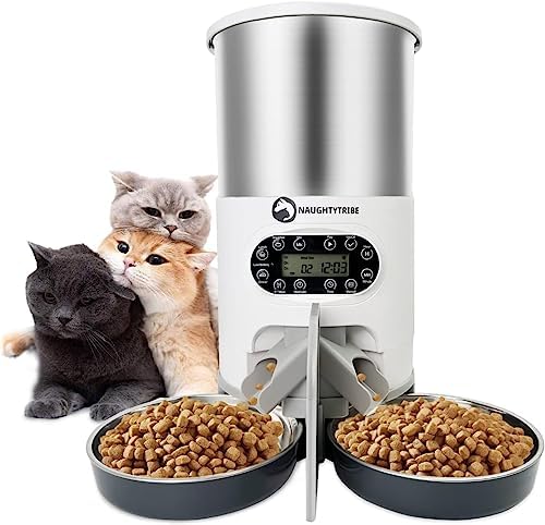 NAUGHTYTRIBE Automatic Cat Feeder, Automatic Pet Feeder, 4.5L Automatic ...