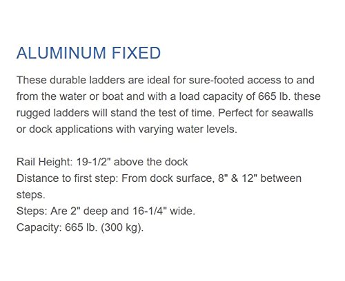 Dock Edge + ECO Weld Free Fixed Dock Ladder, 4 Steps, Aluminum on ...