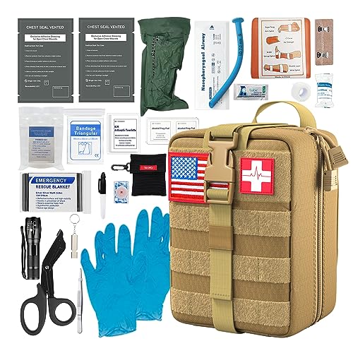 Besst Survivor Emergency First Aid Kit with Chest Seals, Naso Tube and ...
