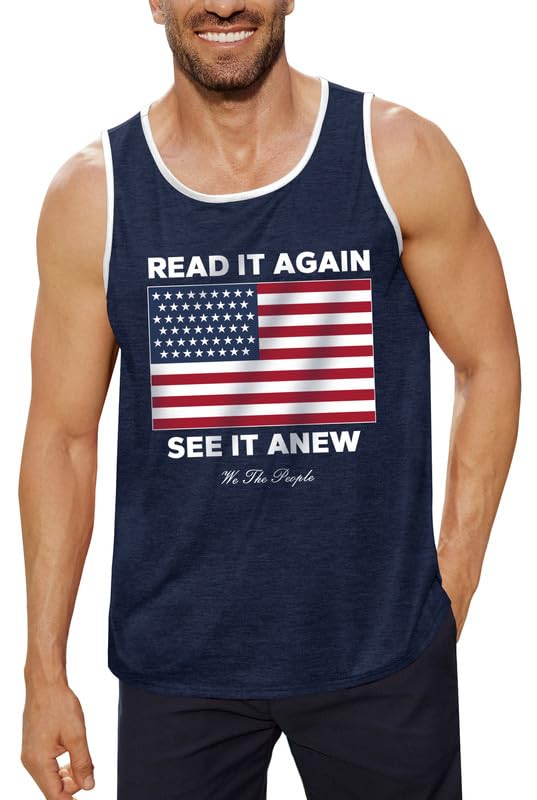 Men's 4th of July Tank Top Inappropriate American Flag Tank Shirt ...