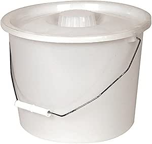 Amazon.com: PCP Commode Bucket with Lid and Handle, White (10 Quart / 2 ...
