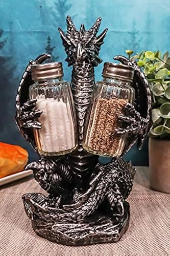 Ebros "Blackened Spice" Medieval Gothic Dragon Salt And Pepper Shakers ...