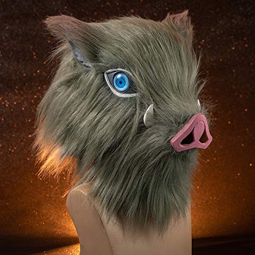 GINLANIME Inosuke Hashibira Mask, Demon Boar Mask Full Head, Grey ...