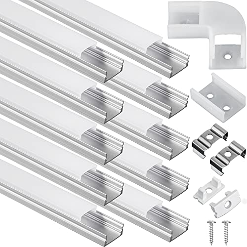 VEVOR LED U Channels, 10-Pack 6.6 ft U-Shaped LED Channel System ...