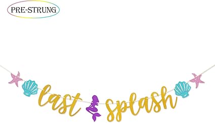 Amazon.com: Last Splash Gold Glitter Banner for Mermaid Bachelorette ...