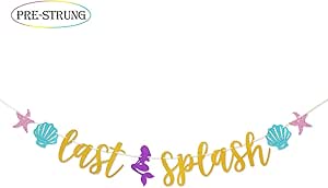 Amazon.com: Last Splash Gold Glitter Banner for Mermaid Bachelorette ...
