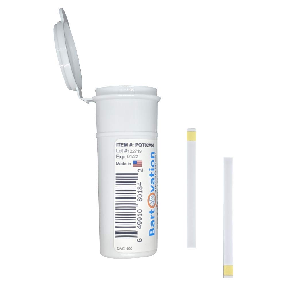 Vial of 50 Plastic Strips Restaurant Quaternary Ammonium Sanitizer Test ...