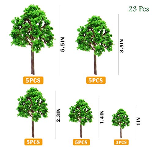 23Pcs Model Trees Scenery Model Plastic Artificial Layout Rainforest ...