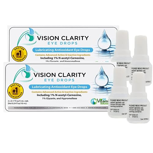 Vision Clarity Eye Drops Can-C, NAC Carnosine Drops for Cataracts, Ultra 2 Pack, 4 Vials in ...