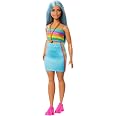 Amazon.com: Barbie Fashionistas Doll #218 with Long Blue Hair Wearing ...
