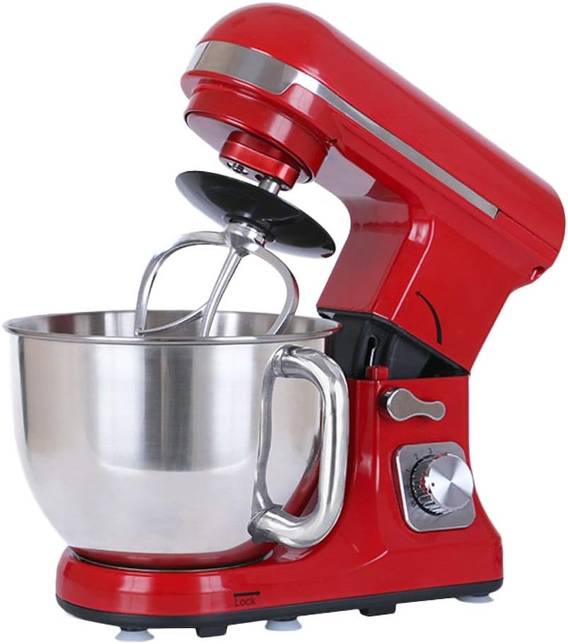 Standmixer, 6-Gang-Elektromixer, Tilt-Head-Mixer mit Teighaken, 5-l ...