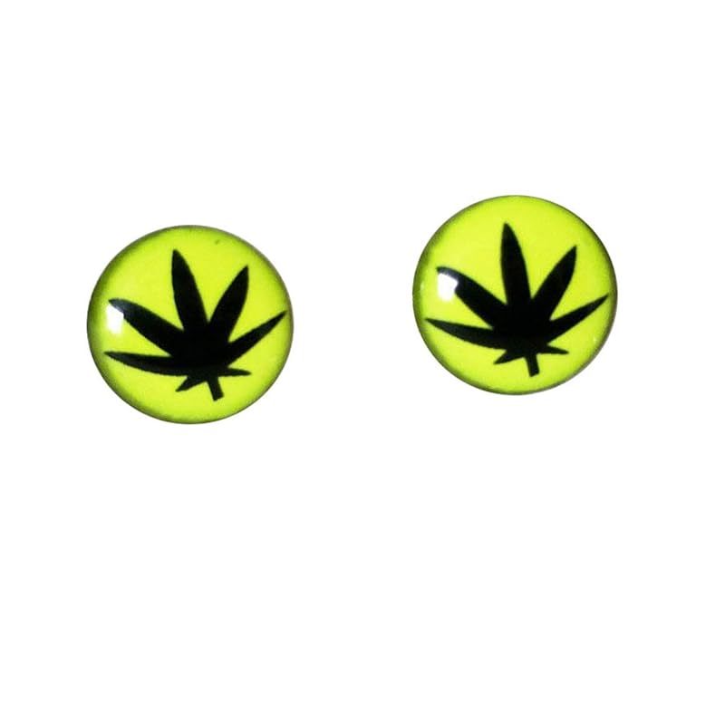 Amazon.com: Cute Marijuana earring, post, stud, gifts for stoners ...