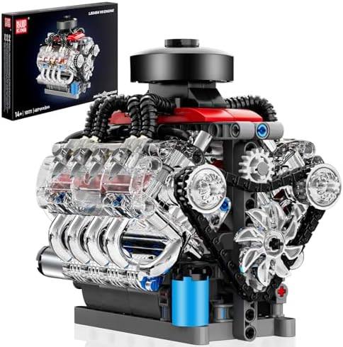 Mould King 10171 Technik V8 Engine Kit Building Block Set (487 Pieces ...