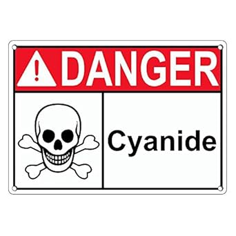 Weatherproof Plastic ANSI Danger Cyanide Sign with English Text and ...