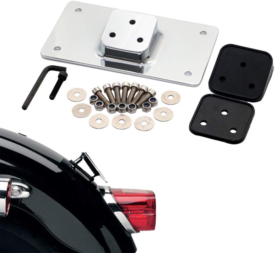 Amazon.com: Bid4ze Chrome 3 Holes Laydown License Plate Mounting ...