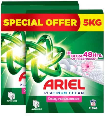 Ariel Automatic Fast Dissolving Downy Floral Breeze Washing Powder, 2 x ...