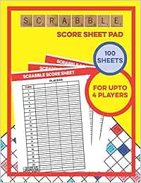 Scrabble Score Sheets Pad - 100 Score Sheets - For Upto 4 Players ...