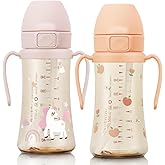 Amazon.com: GROSMIMI Flip Top Spill Proof Sippy Cup, PPSU, BPA Free, 10 oz, Stage 2 Straw for ...