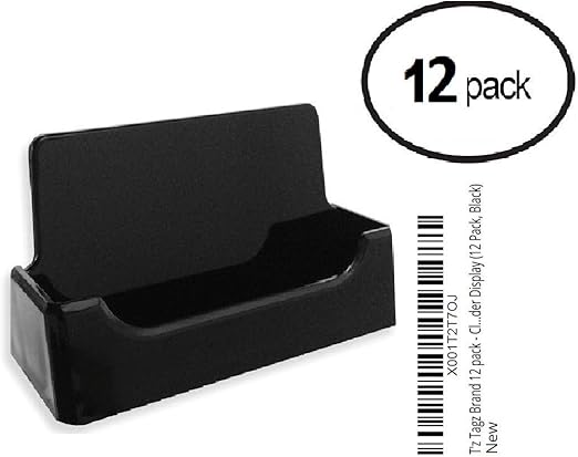 Amazon.com : T'z Tagz Brand 12 Pack - Black Plastic Business Card ...