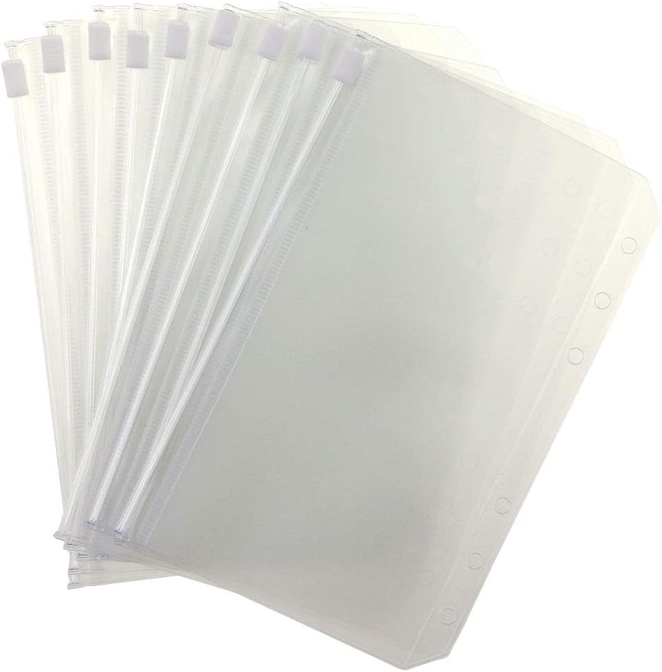 Amazon.com : 12 pcs A5 Size Translucent Plastic PVC Binder Pockets ...