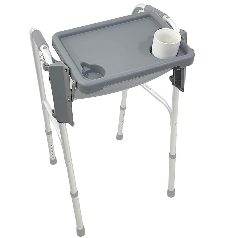 Folding Walker Tray - Removable Rollator Desk Lap Board Eating Aid for ...