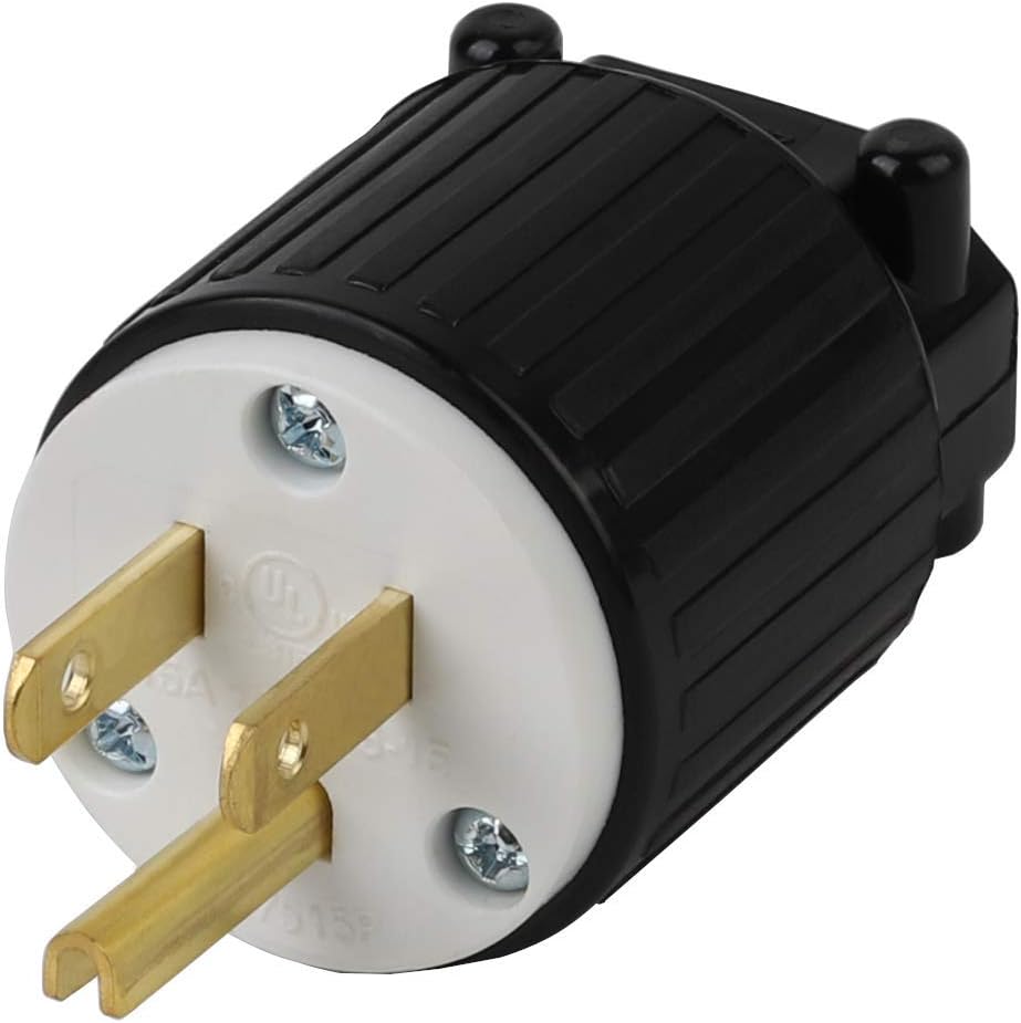 [3-PACK]USA 3-Prong Male AC Plug, UL Nema 5-15P 3 Pole Straight Blade ...