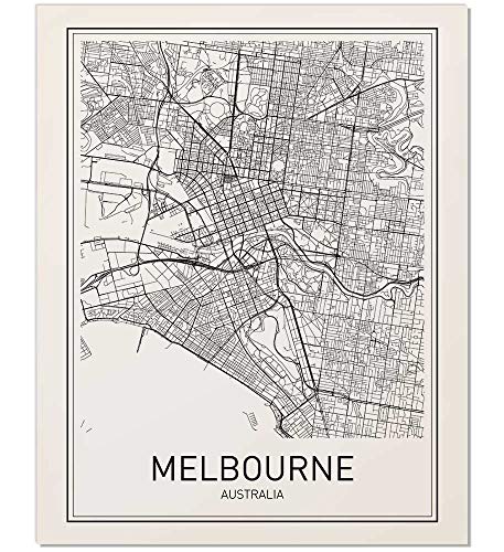 Melbourne Poster Melbourne Map Of Melbourne Map Print Melbourne Map ...