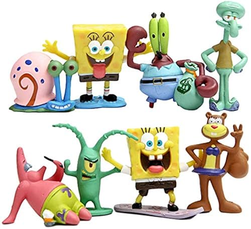 SpongeBob SquarePants 2" Figure Set of 8 - ft. Squidward, Sandy Cheeks ...