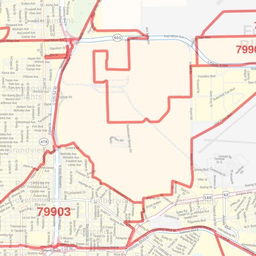 Zip Code Map El Paso Texas - Map